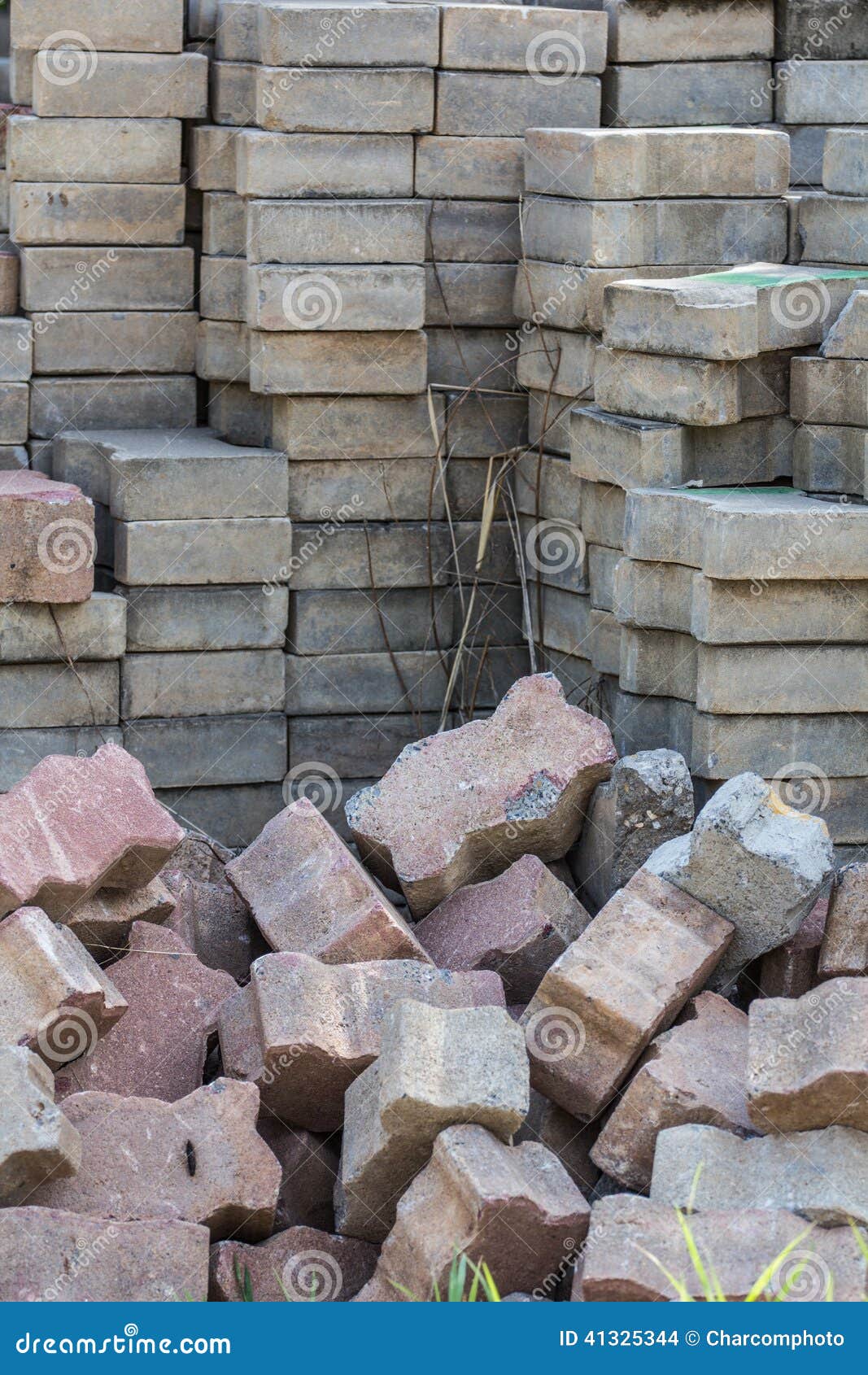 Cement bricks stock photo. Image of wall, brown, architect - 41325344
