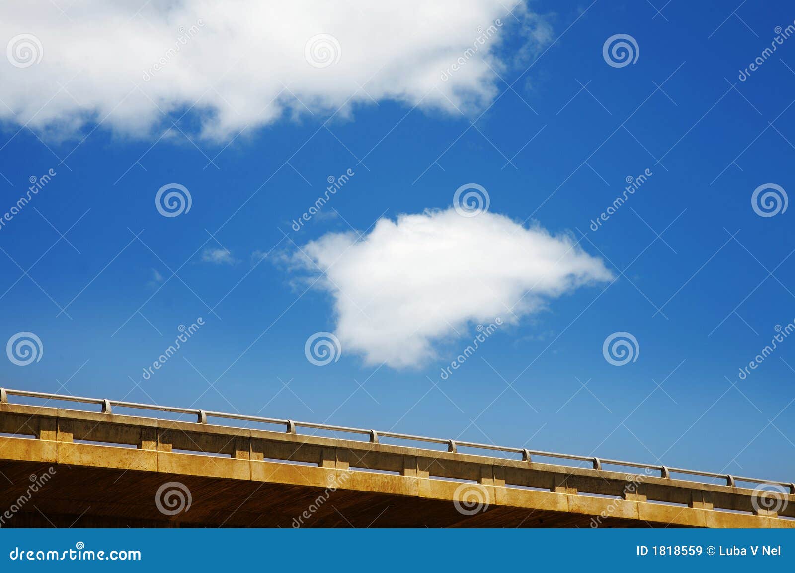 Cement Bridge Against Blue Sky Stock Image - Image of fluffy, africa ...