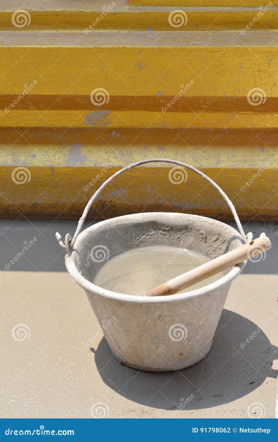 Cement bucket stock photo. Image of dirty, render, industrial - 91798062