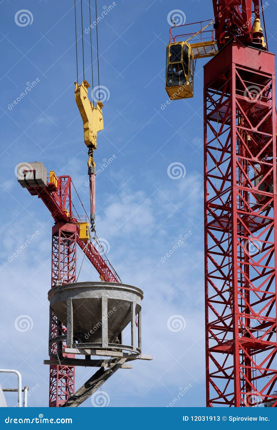 Cement Bucket and Construction Stock Image - Image of bucket, crane ...