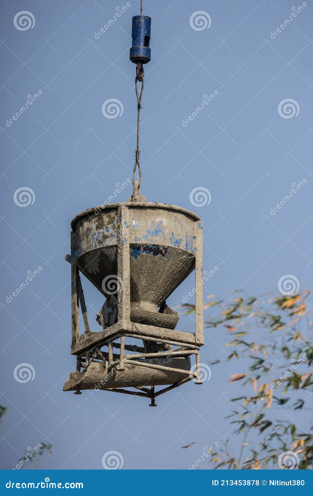 Cement Bucket from Truck Crane Stock Photo - Image of machinery ...