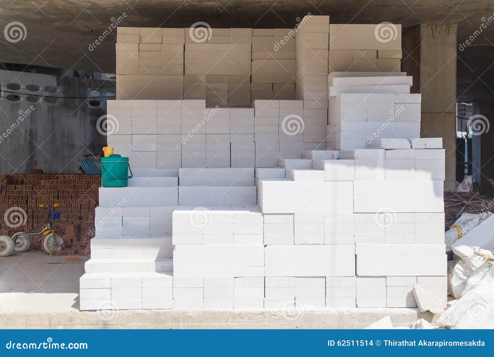 Cement building blocks stock photo. Image of shipment - 62511514