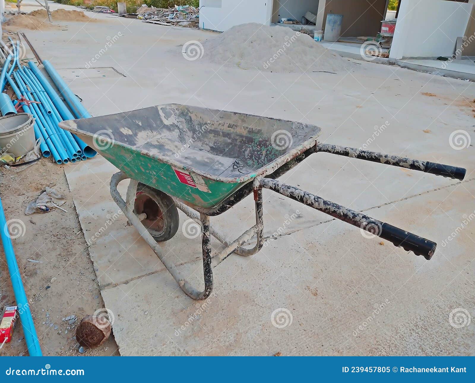 Cement Cart. Cement Cart in the Construction Area Stock Image - Image ...