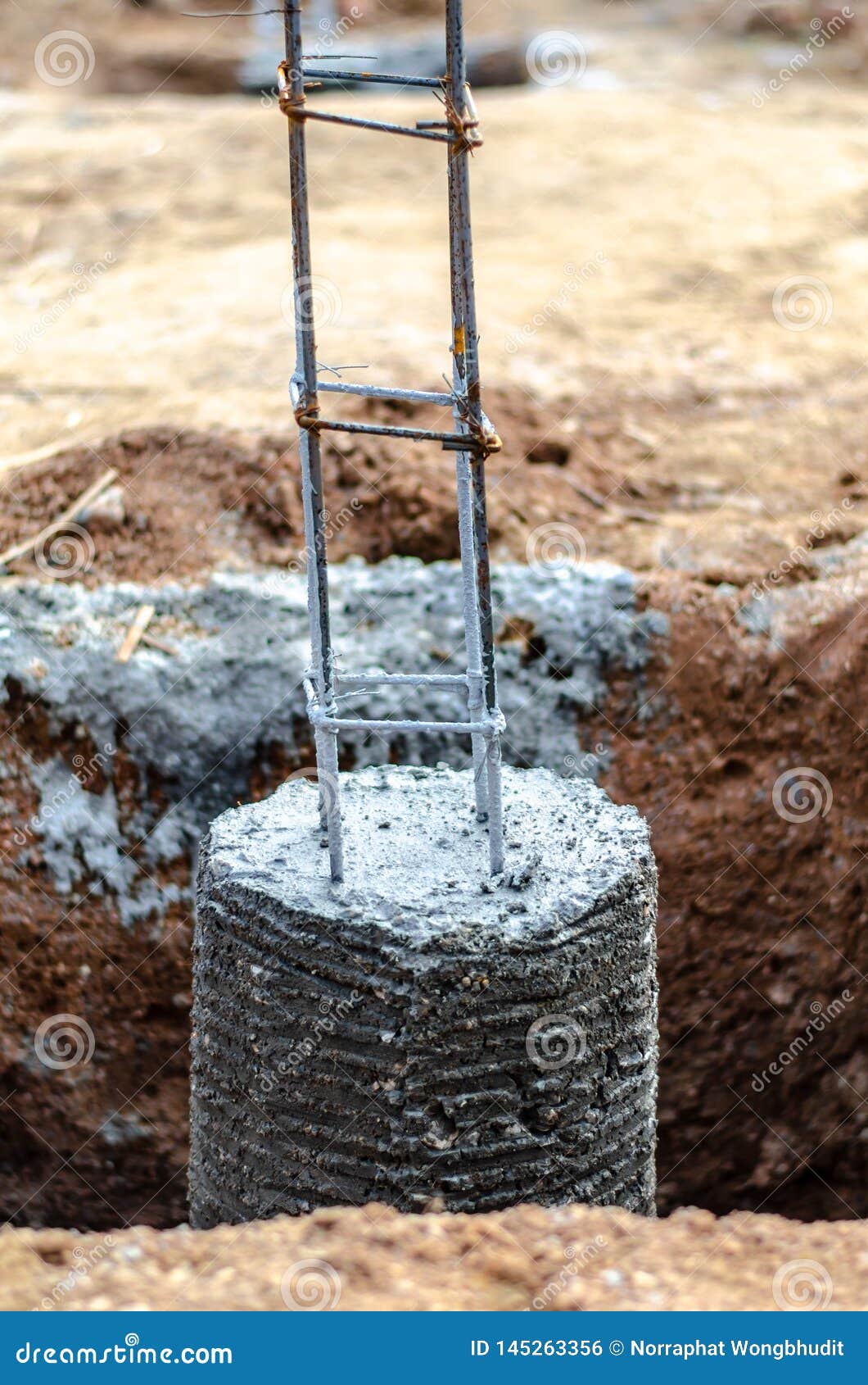Cement Column stock photo. Image of commercial, background - 145263356