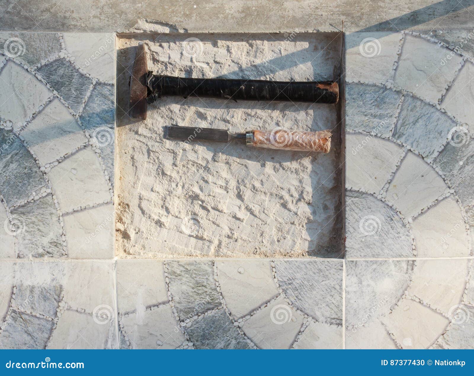 Cement Concret Texture Unsmooth with Chisel and Broom Hammer Stock ...