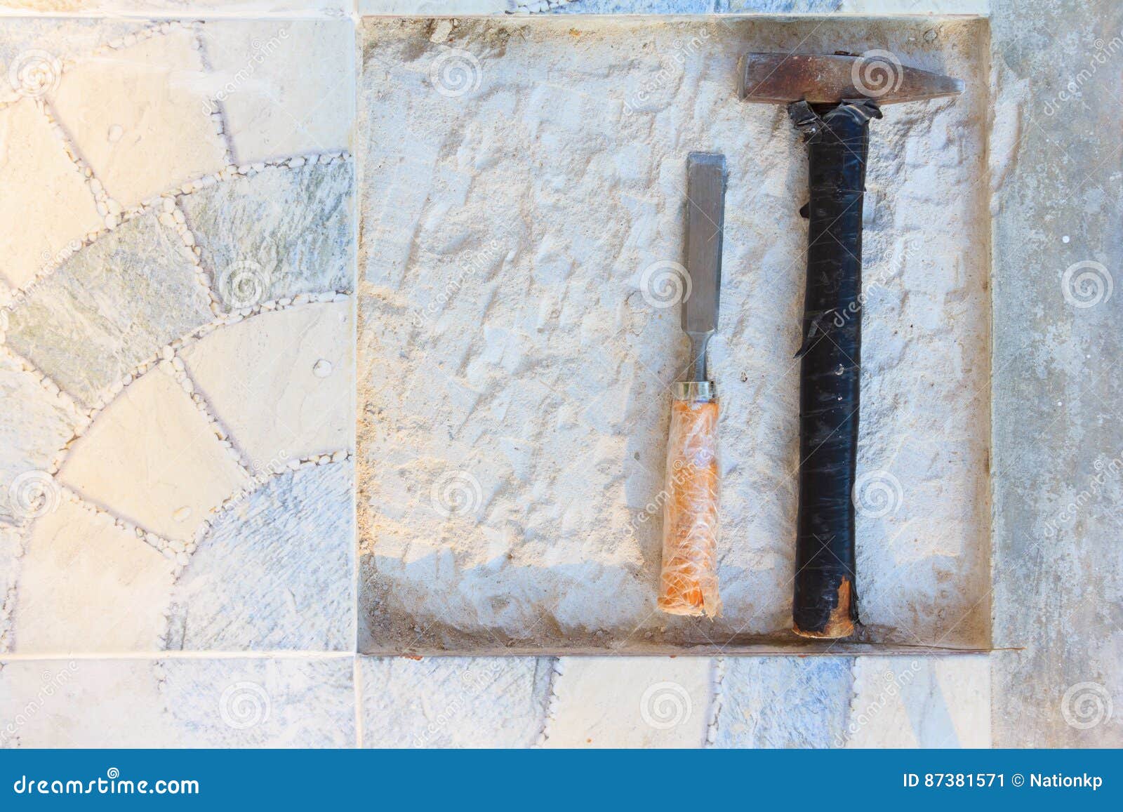 Cement Concret Texture Unsmooth with Chisel and Broom Hammer Stock ...