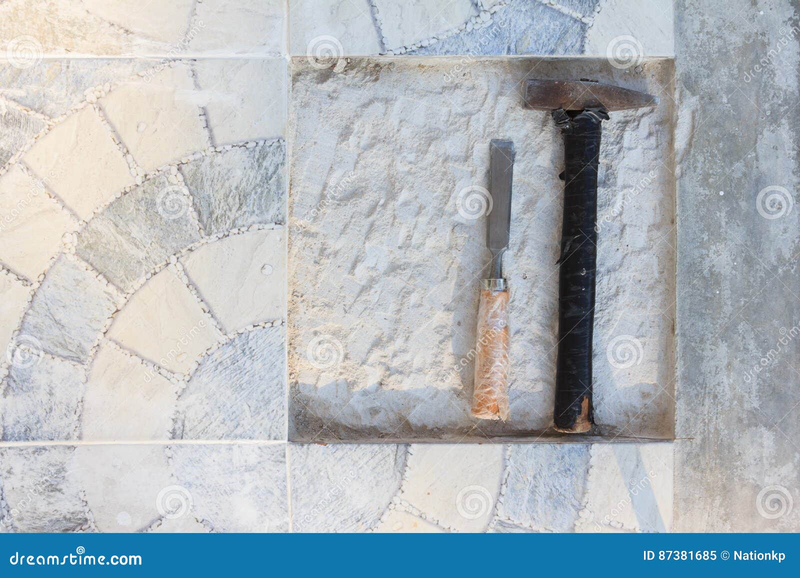 Cement Concret Texture Unsmooth with Chisel and Broom Hammer Stock ...