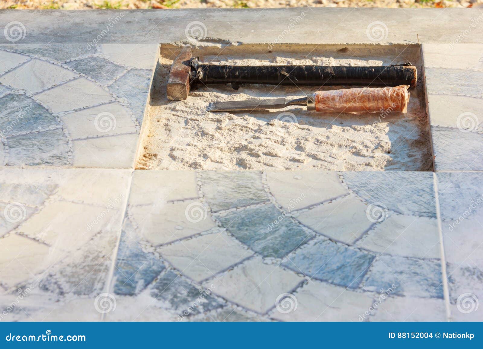 Cement Concret Texture Unsmooth with Chisel and Broom Hammer Stock ...