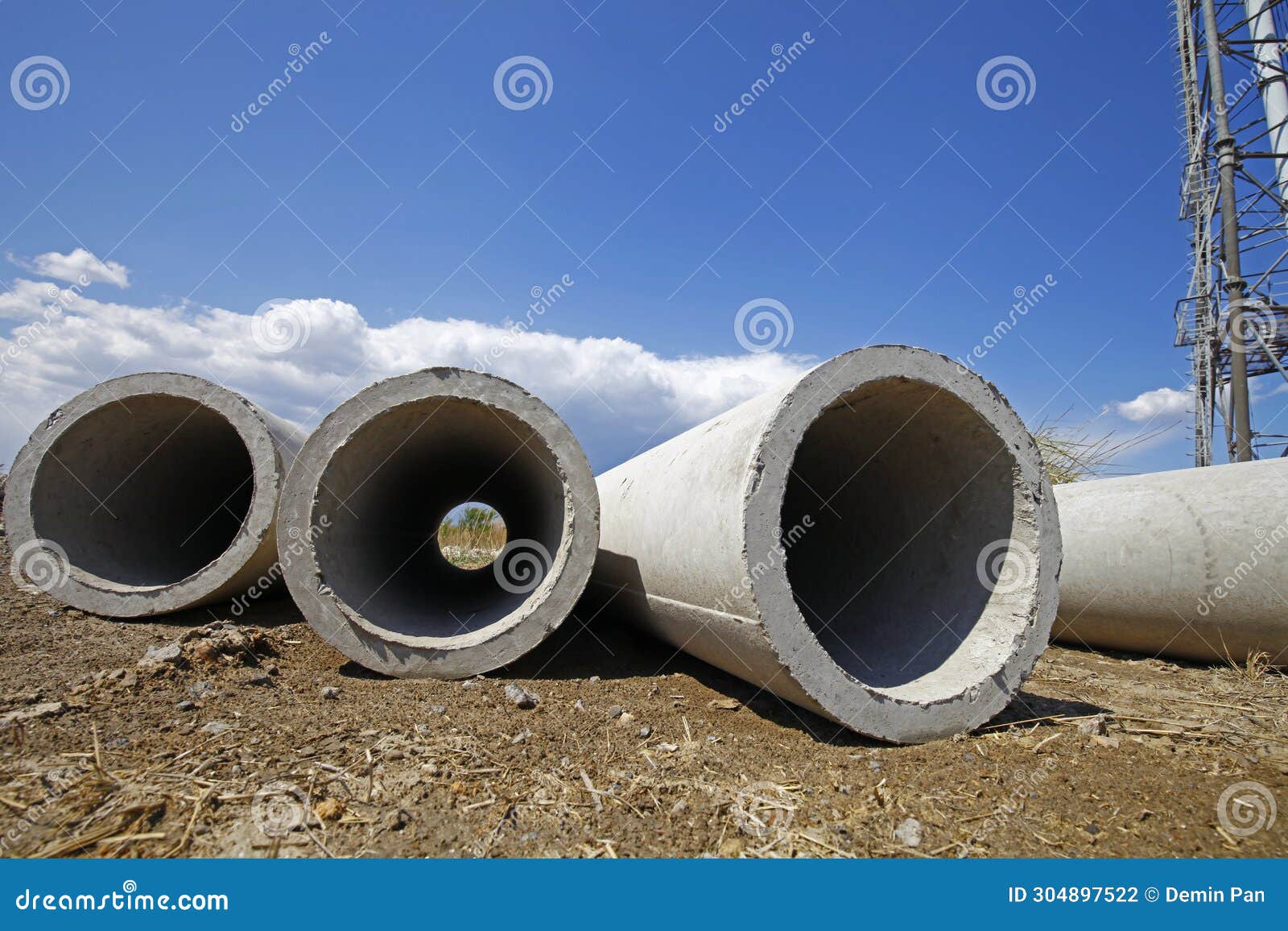Cement Concrete Prefabricated Pipings Stock Photo - Image of sewers, pipeline: 304897522