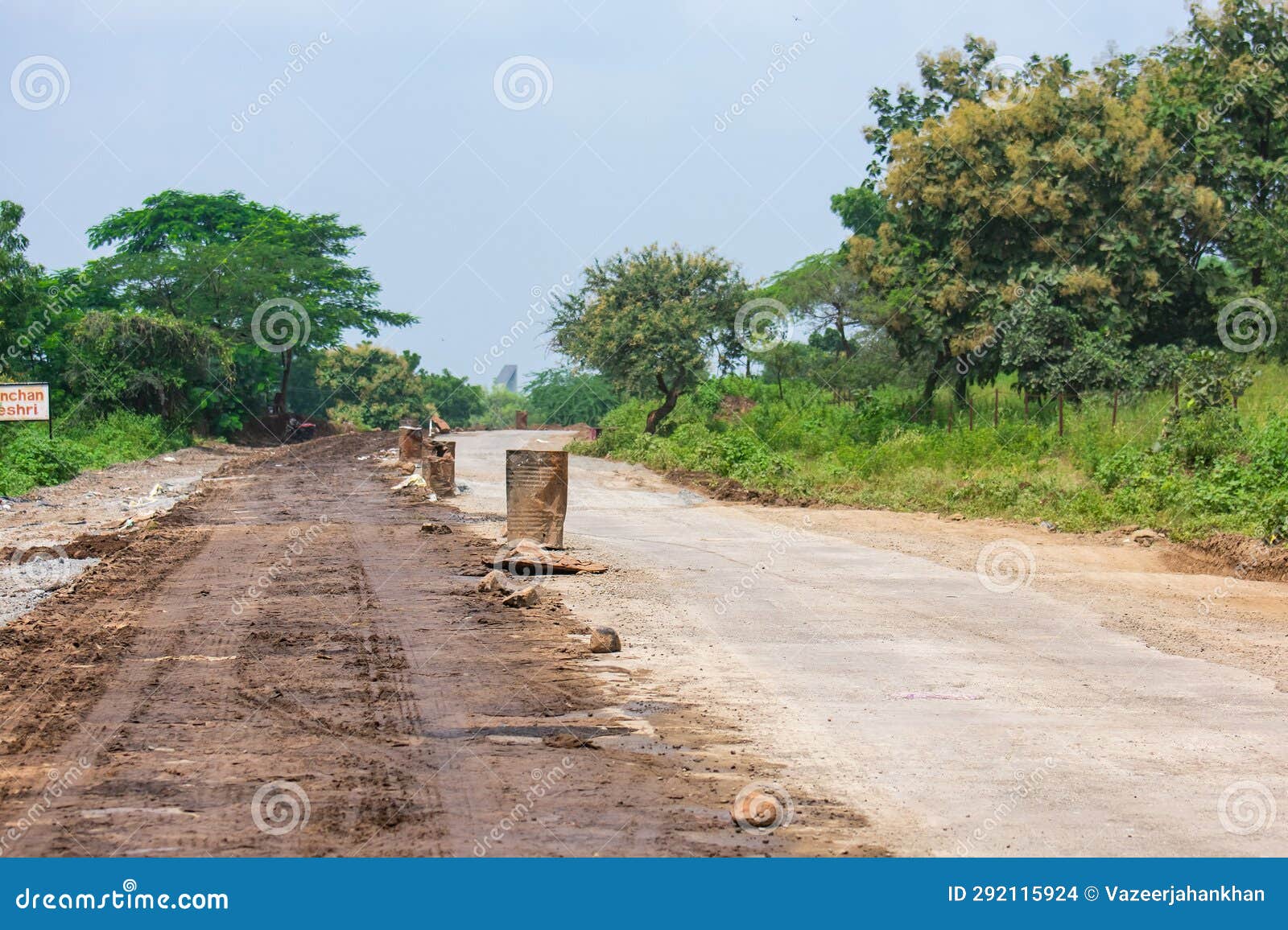 Cement Concrete Road Construction Work in Progress at the Village Road ...