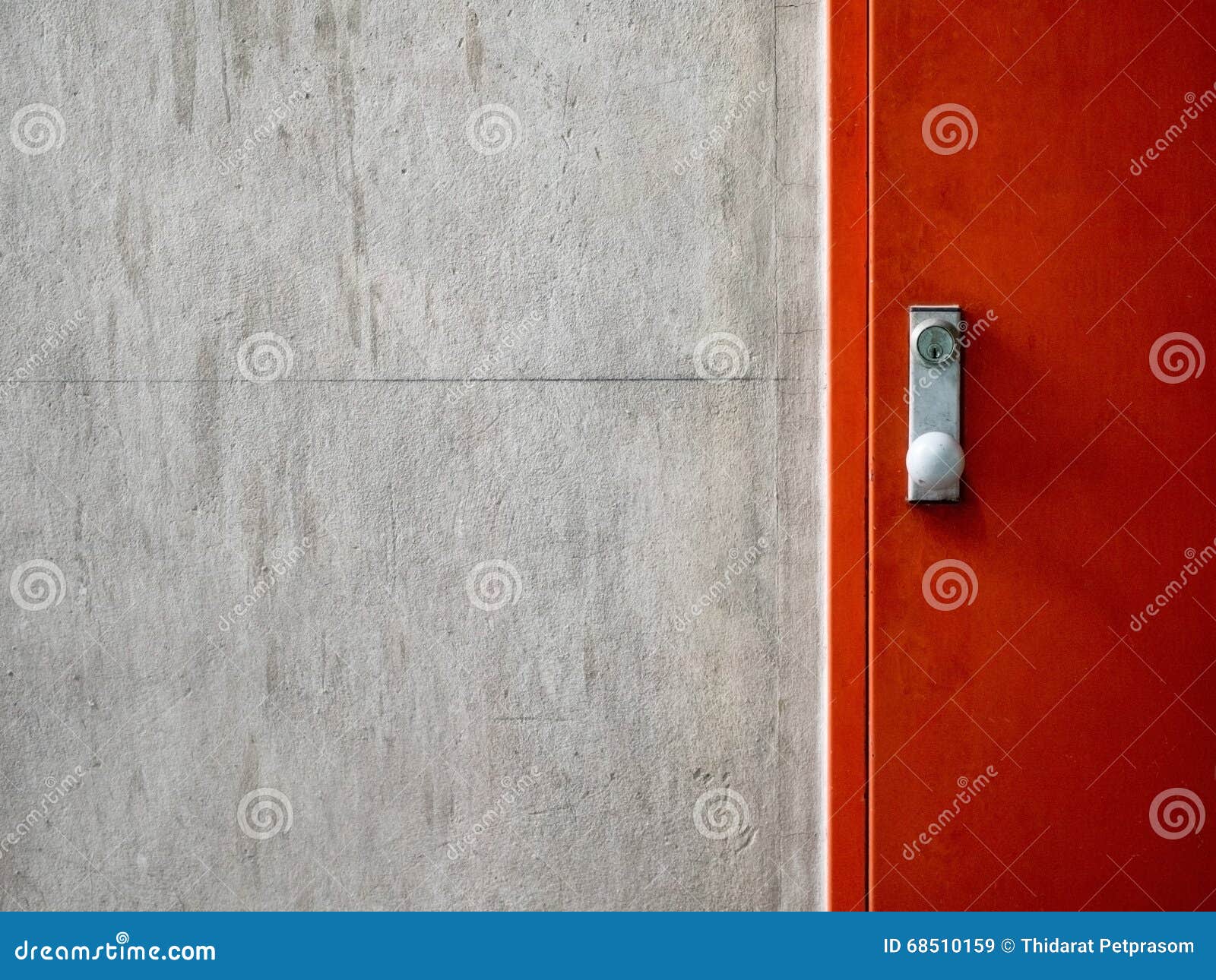 Cement Concrete Wall Texture with Modern Red Door Stock Image - Image ...