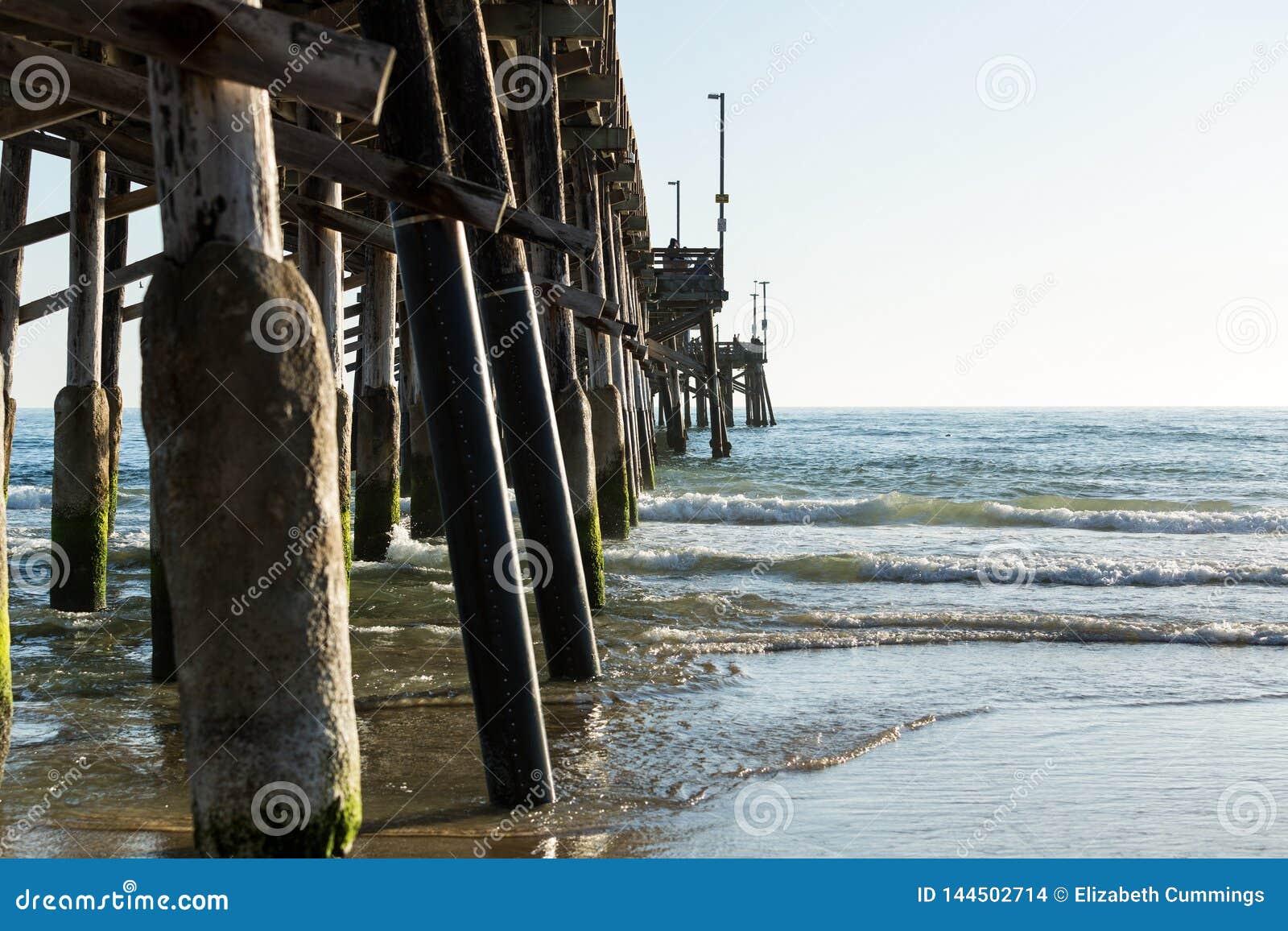 Cement Covered Ocean Pier Low Tide West Coast Stock Photo - Image of ...
