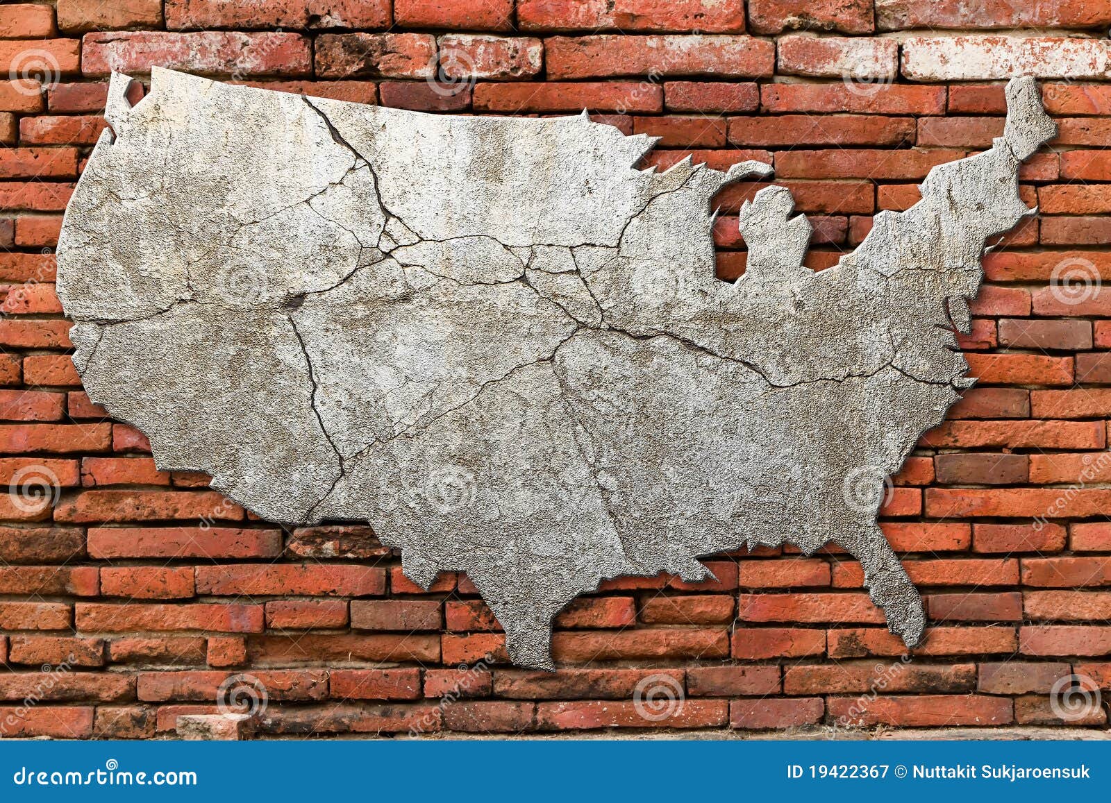 Cement Cracking Image United State Map Stock Image - Image of textured ...