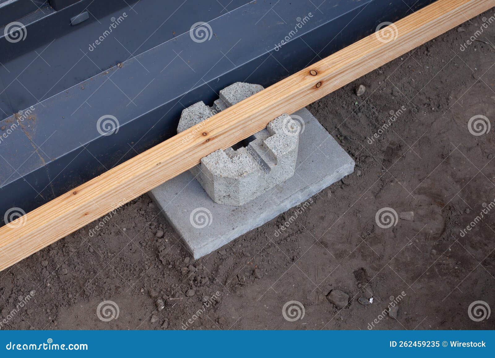 Cement Deck Block Foundation Installed on the Ground Stock Image ...