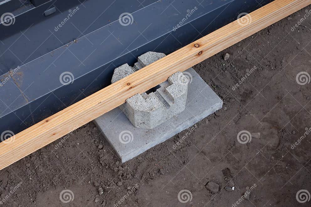 Cement Deck Block Foundation Installed on the Ground Stock Image ...