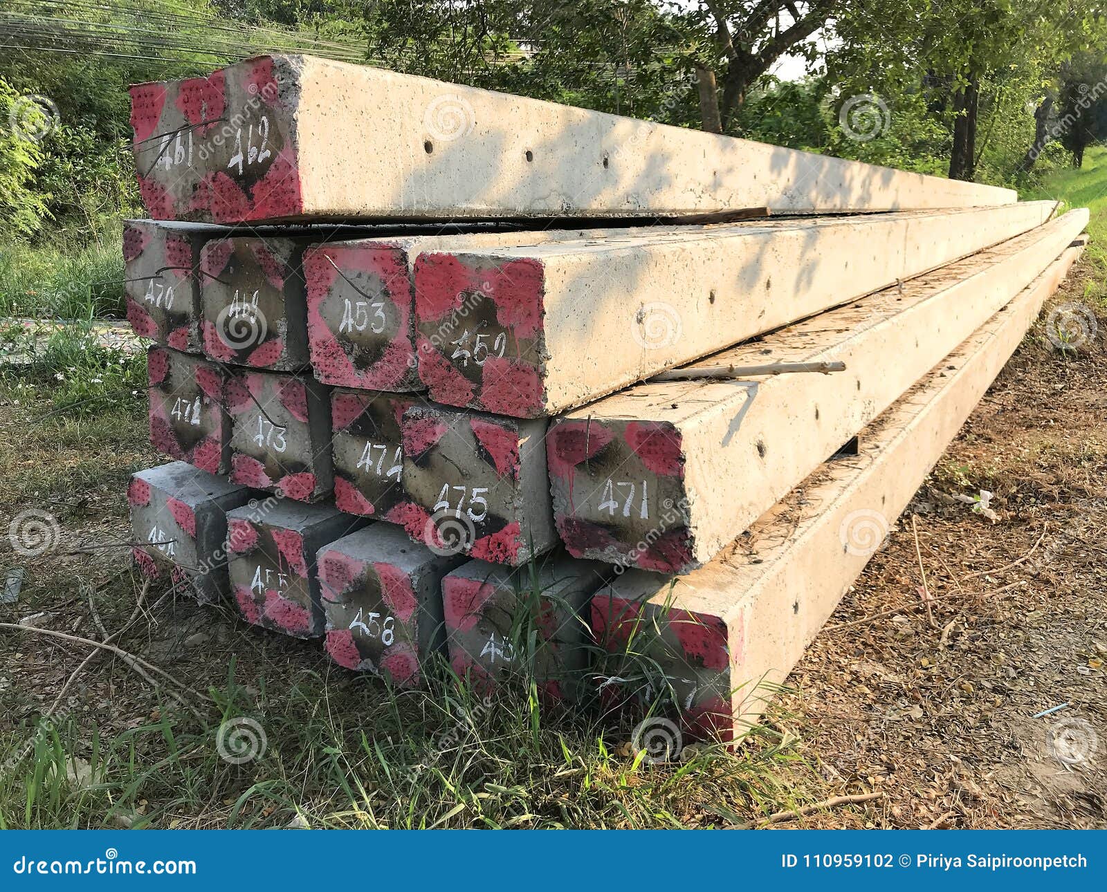 Cement Electrical Pylon is Ready To Proceed. Stock Photo - Image of ...