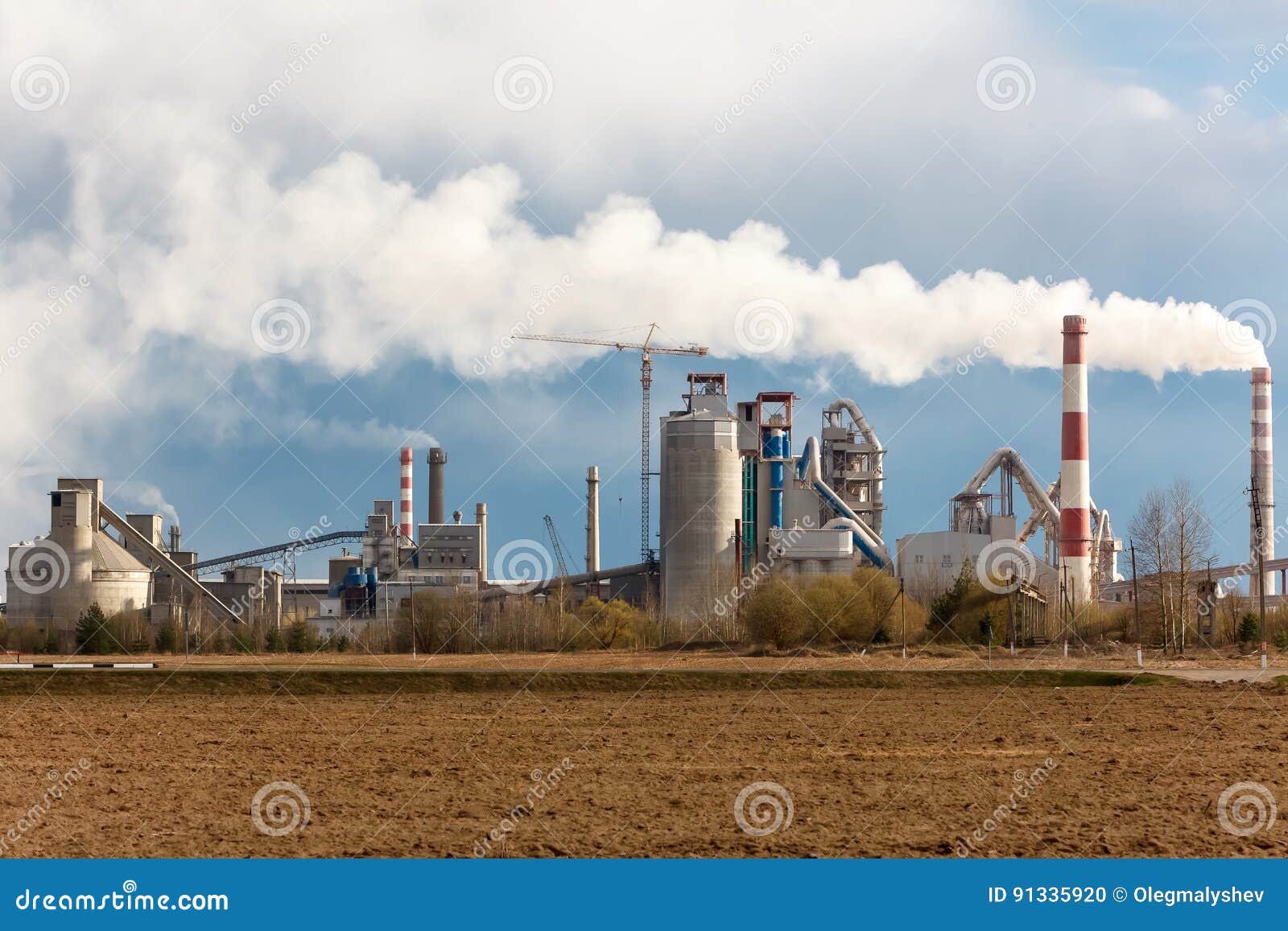 Cement Factory Building Plant Pipe Stock Photo - Image of manufacture ...