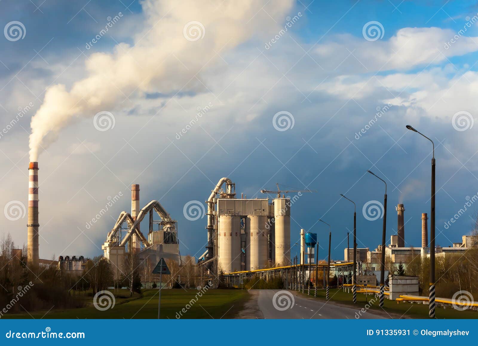 Cement Factory Building Plant Pipe Stock Image - Image of concrete ...