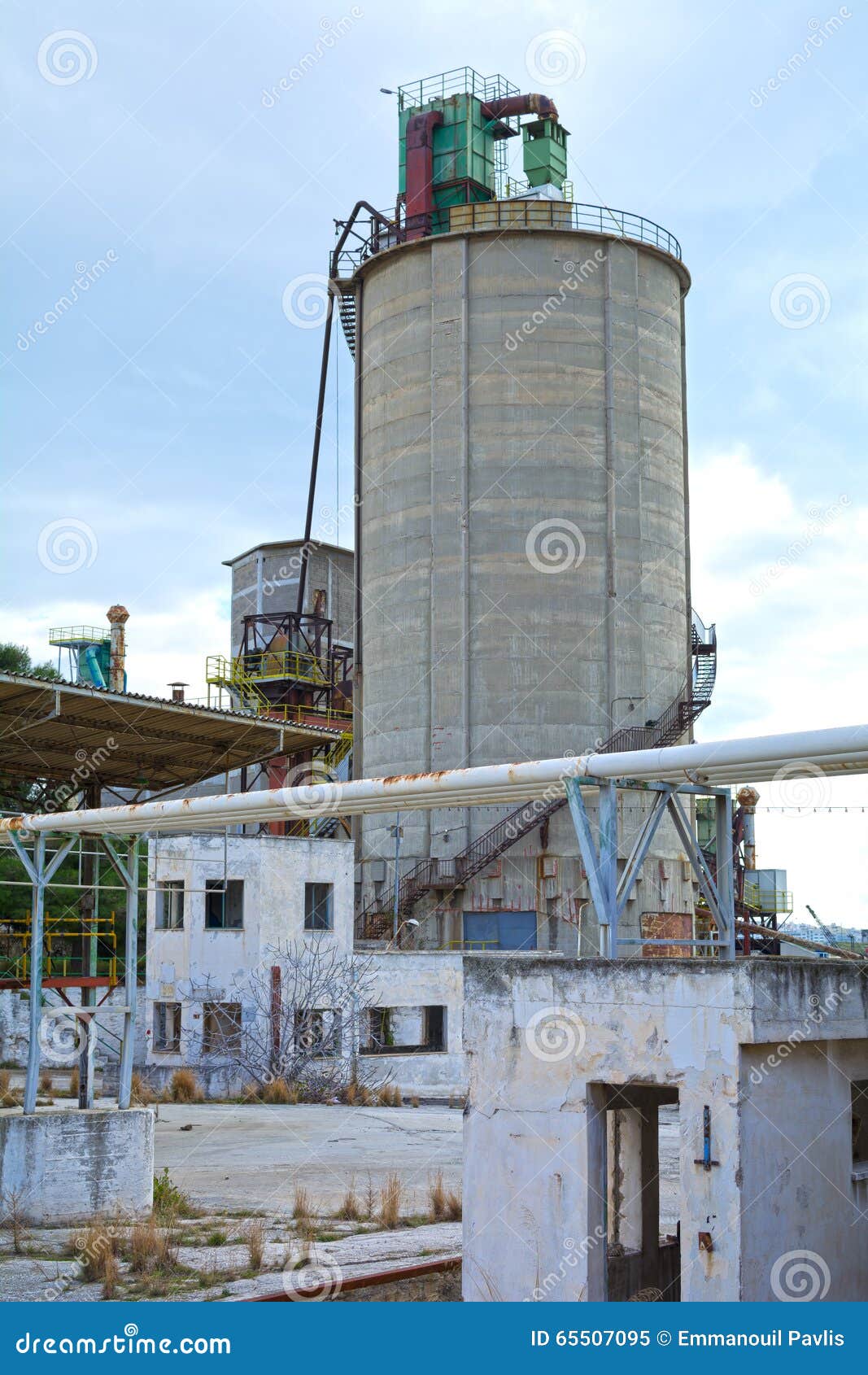 Cement factory stock image. Image of labor, orange, silo - 65507095