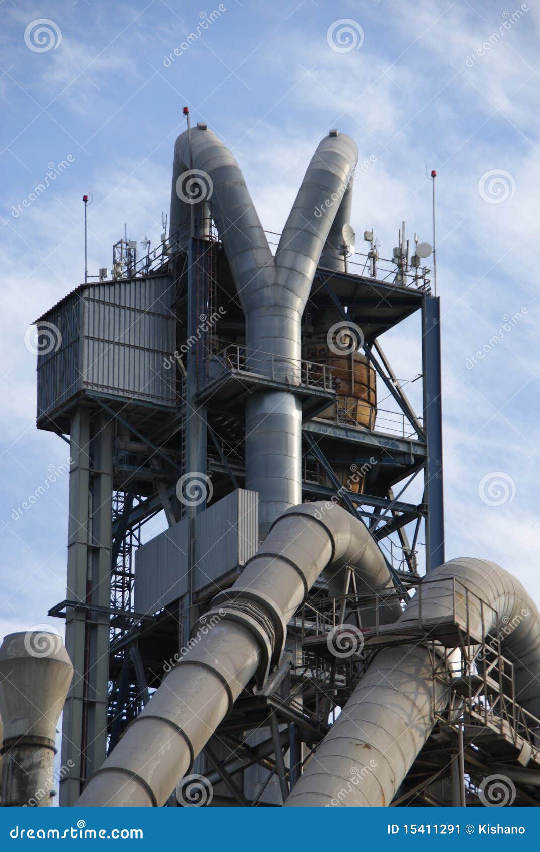 Cement factory machinery stock image. Image of outside - 15411291