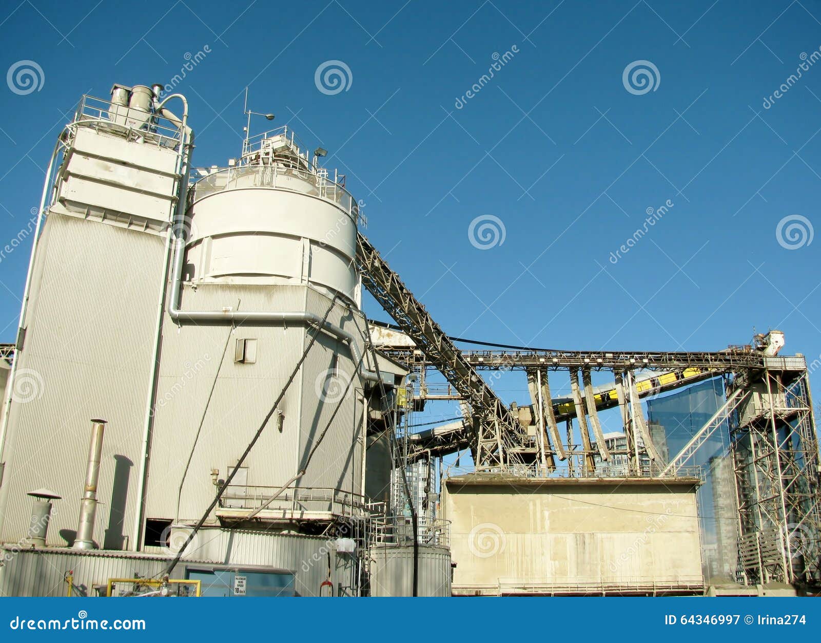 Cement factory machinery stock image. Image of pipes - 64346997