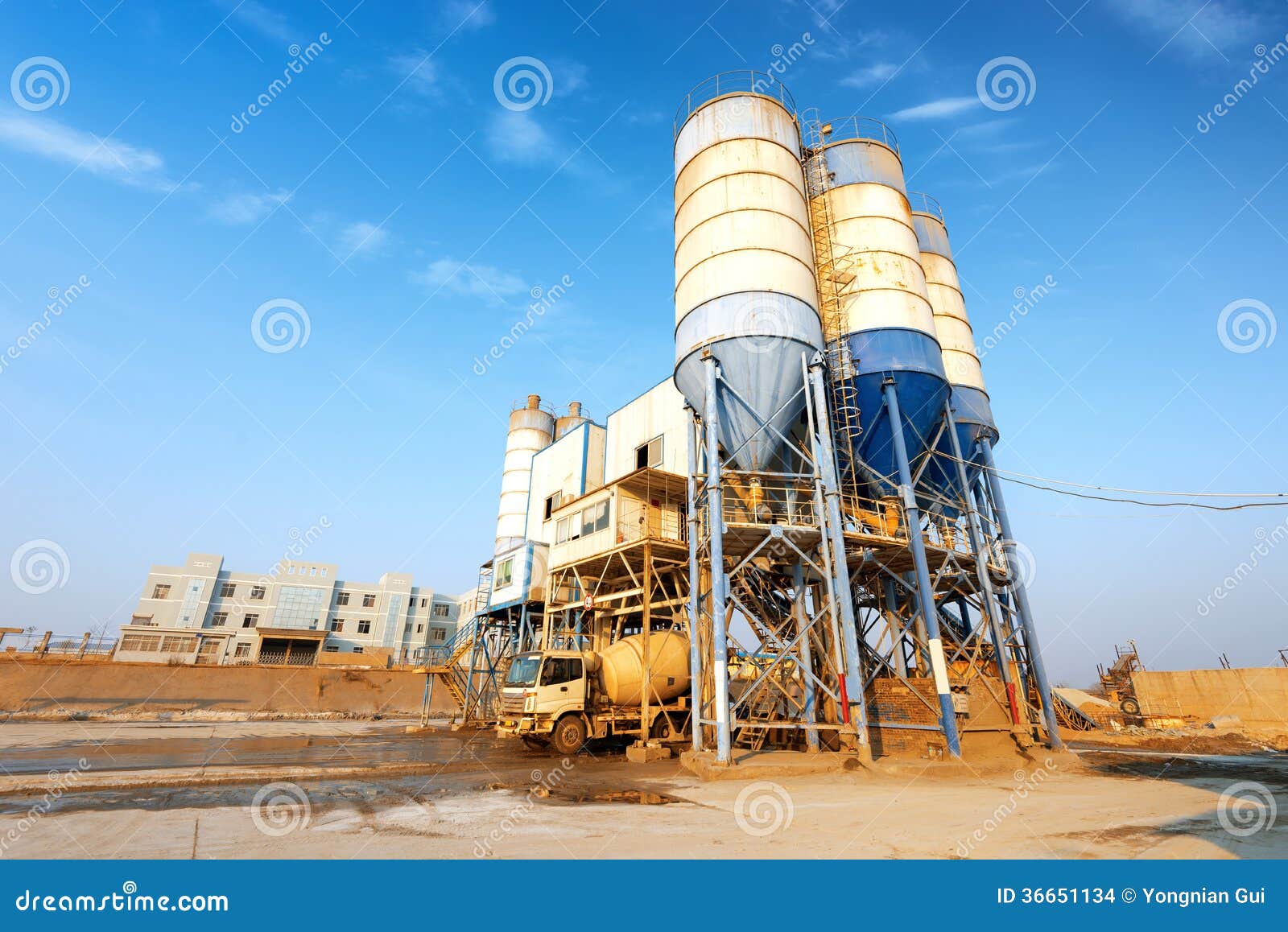Cement factory machinery stock photo. Image of environment - 36651134