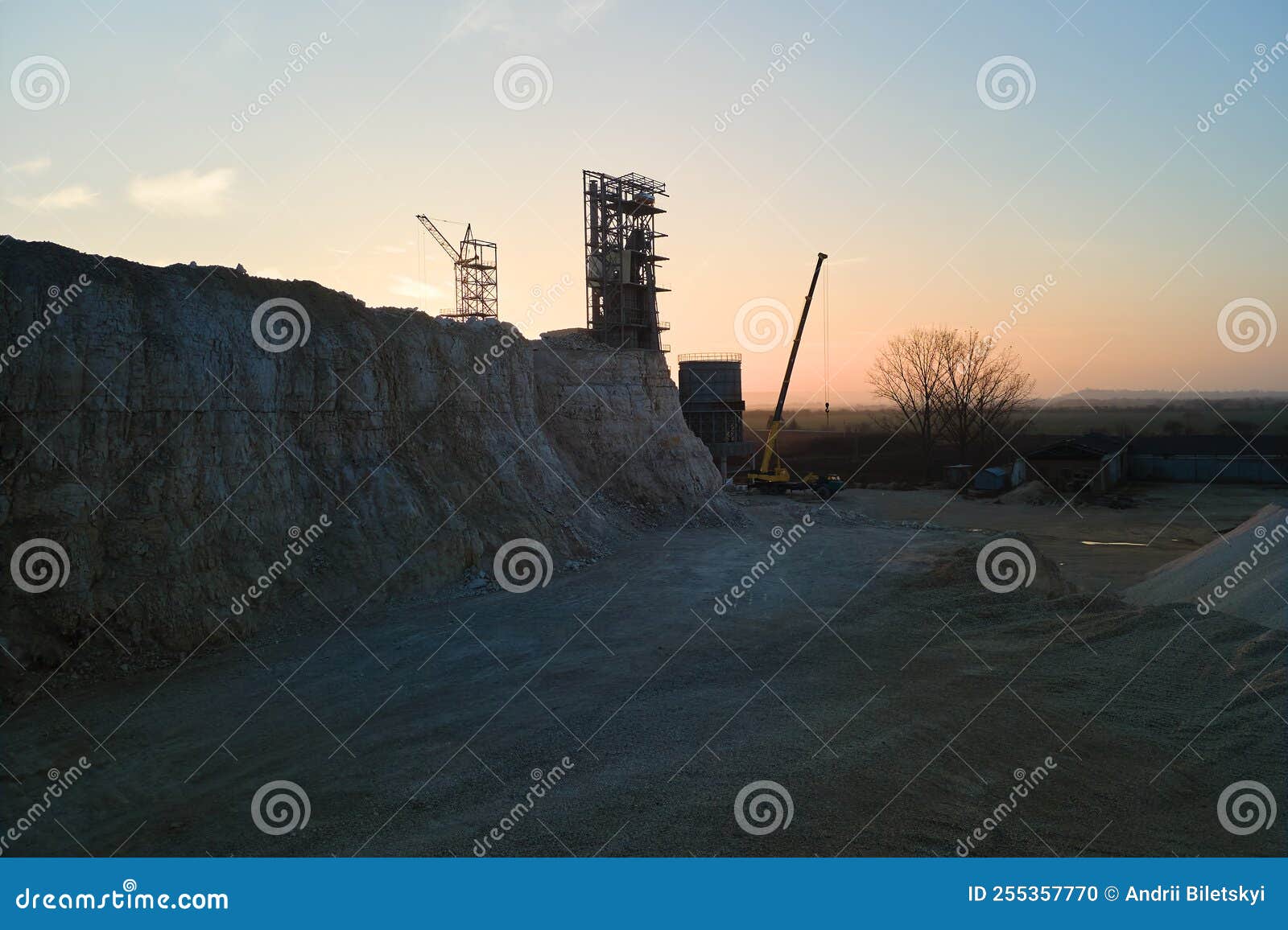 Cement Factory at Open Pit Mining of Construction Sand Stone Materials ...