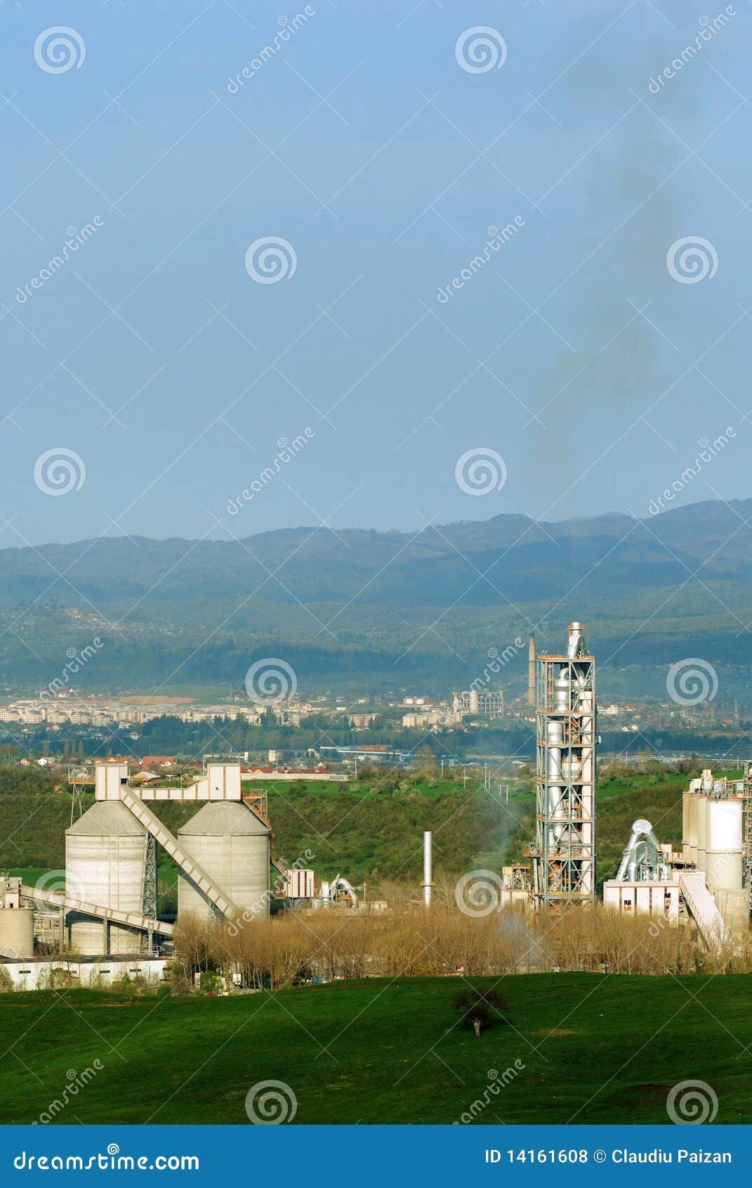 Cement factory pollution stock photo. Image of cement - 14161608