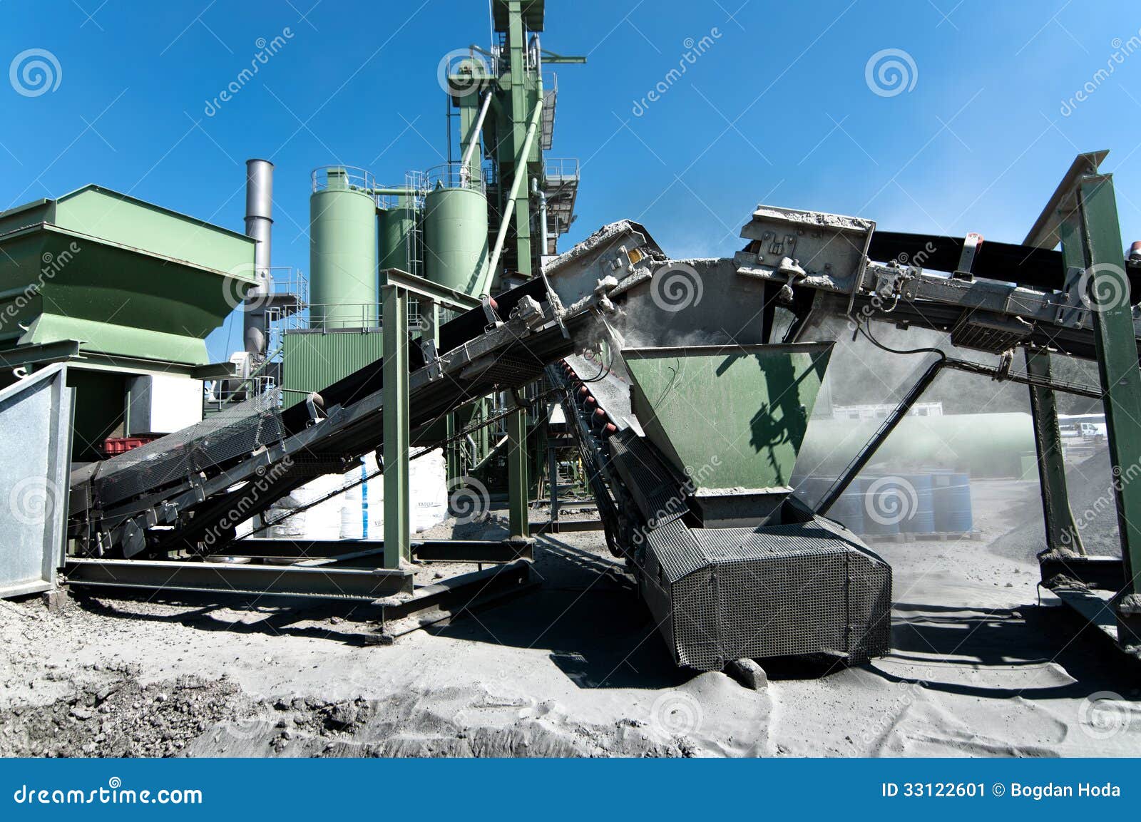Cement Factory on Road Construction Site Stock Image - Image of ...
