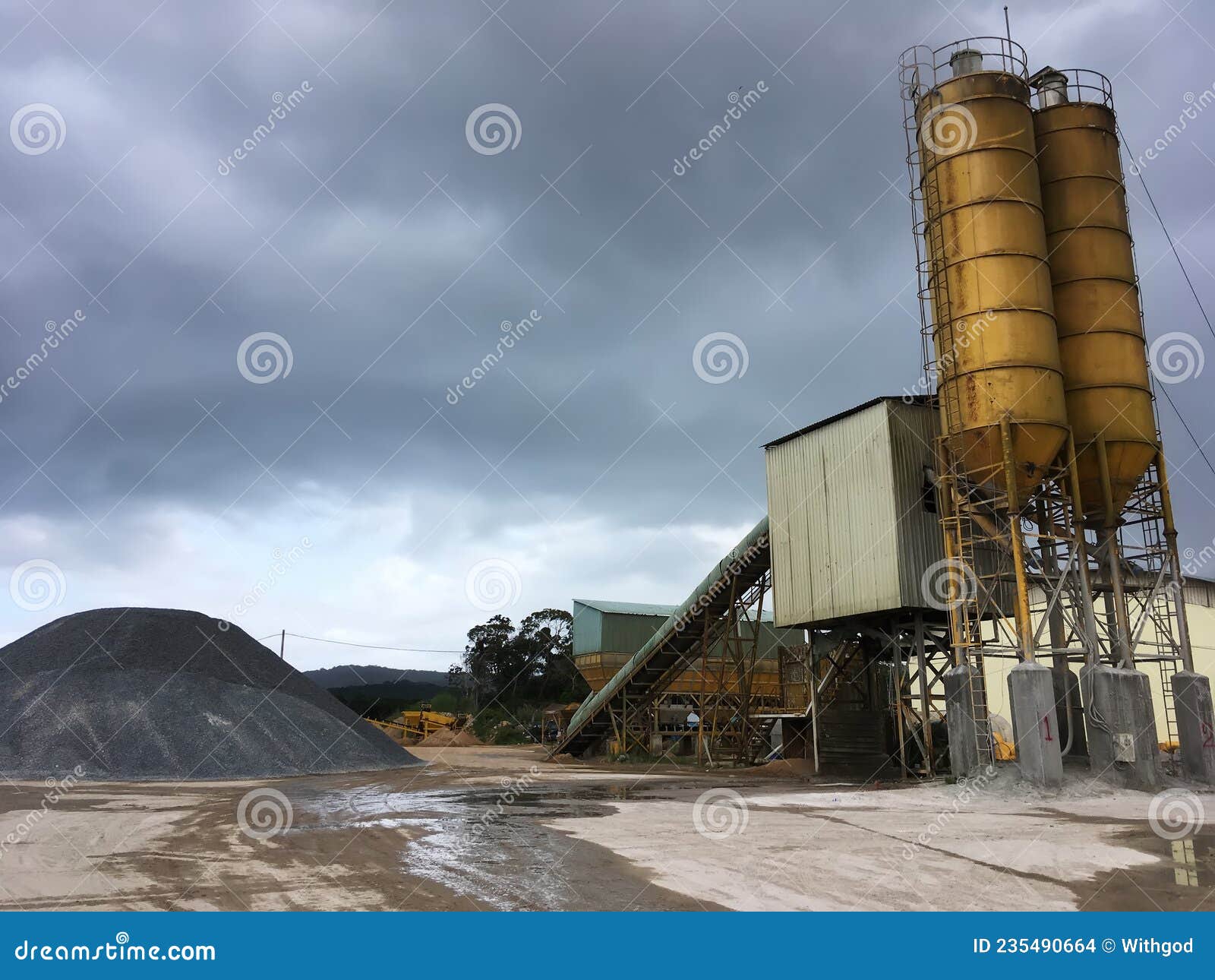 Cement factory stock photo. Image of dust, cloudy, outdoors - 235490664