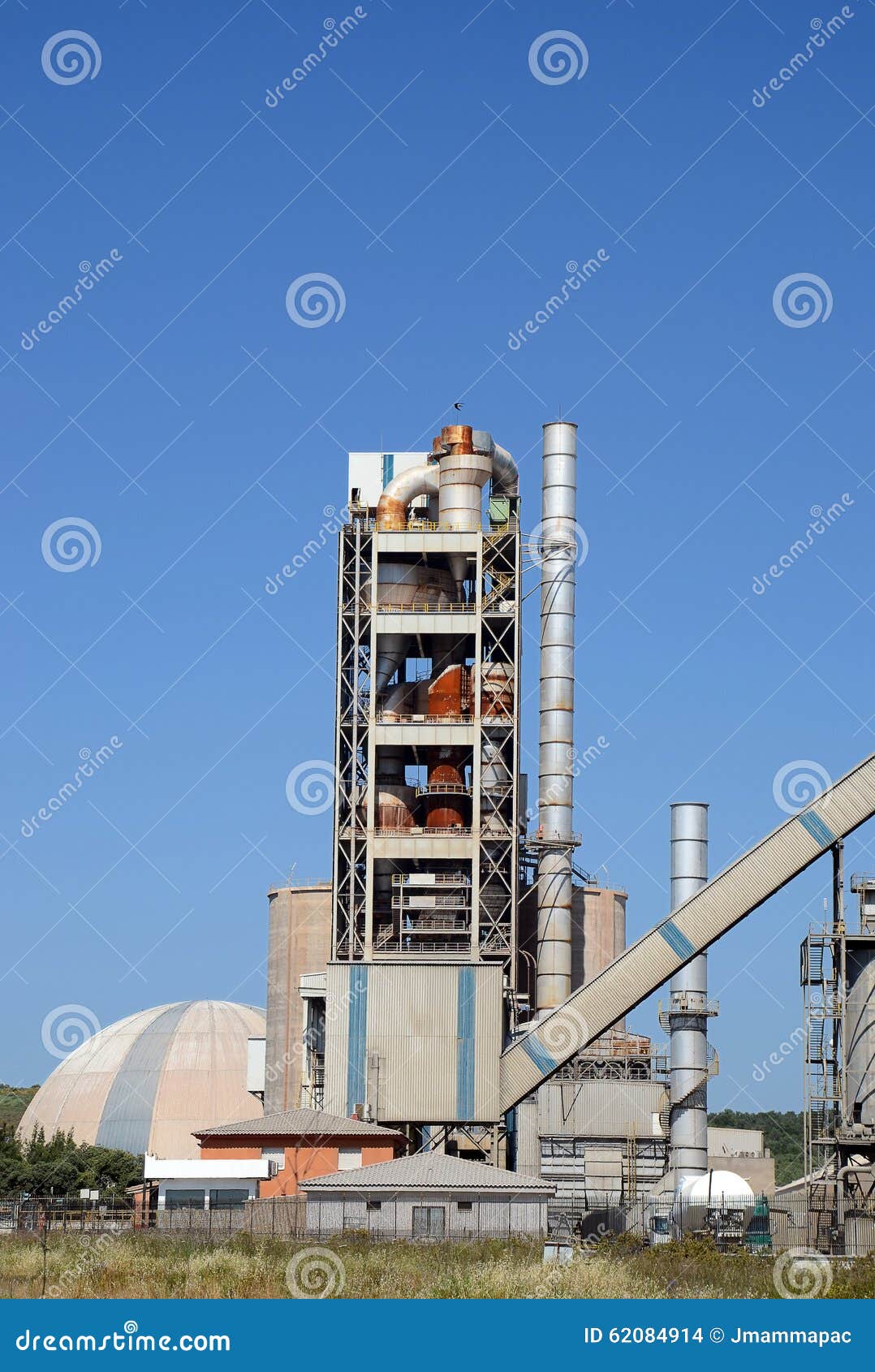 Cement factory - vertical stock photo. Image of tower - 62084914