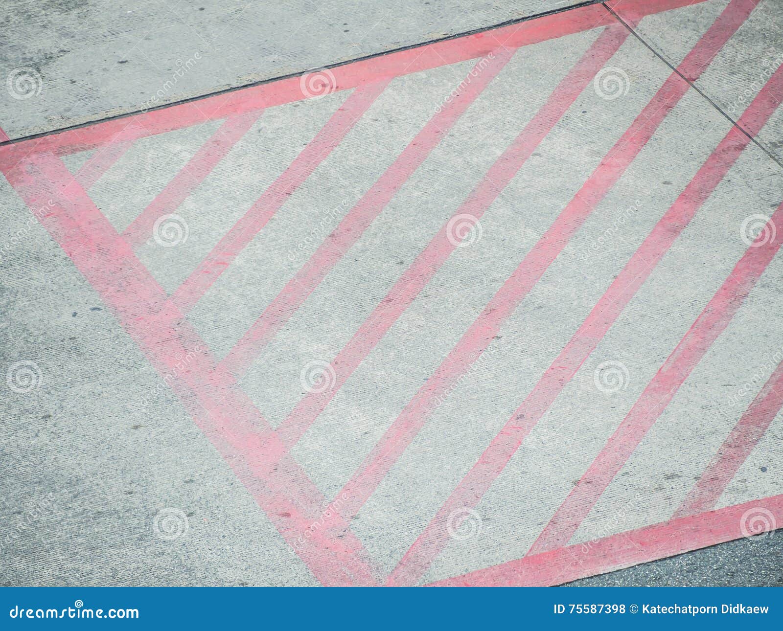 Cement Floor Texture and Red Stripes Stock Photo - Image of paint ...
