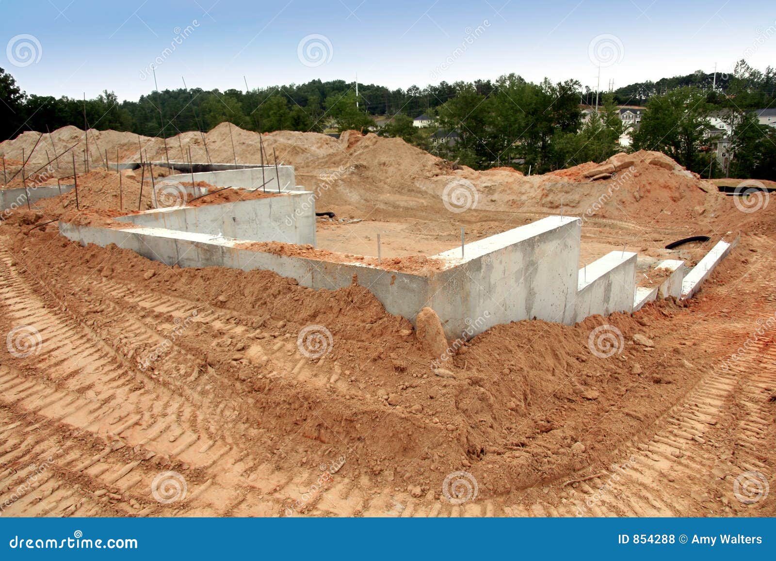 Cement Foundation of a Brand New Home Stock Photo - Image of habitat ...