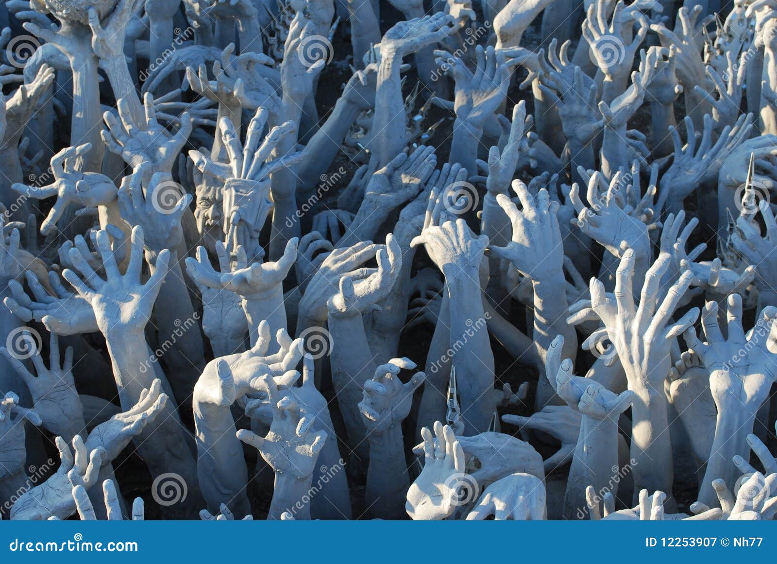Cement hands sculpture stock image. Image of tropical - 12253907