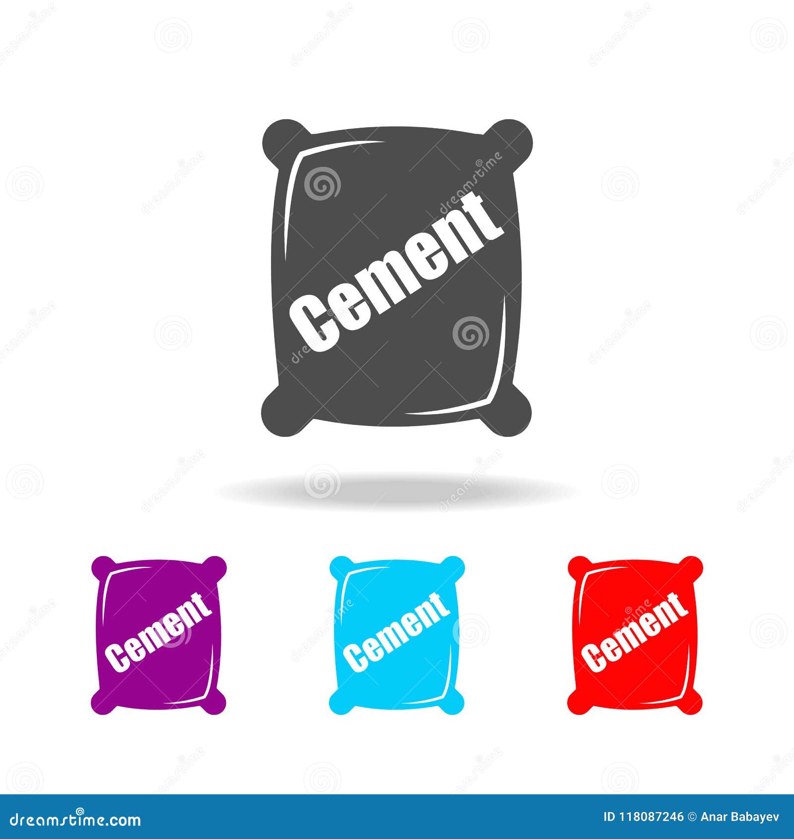 Cement Icon. Elements of Construction Materials in Multi Colored Icons ...