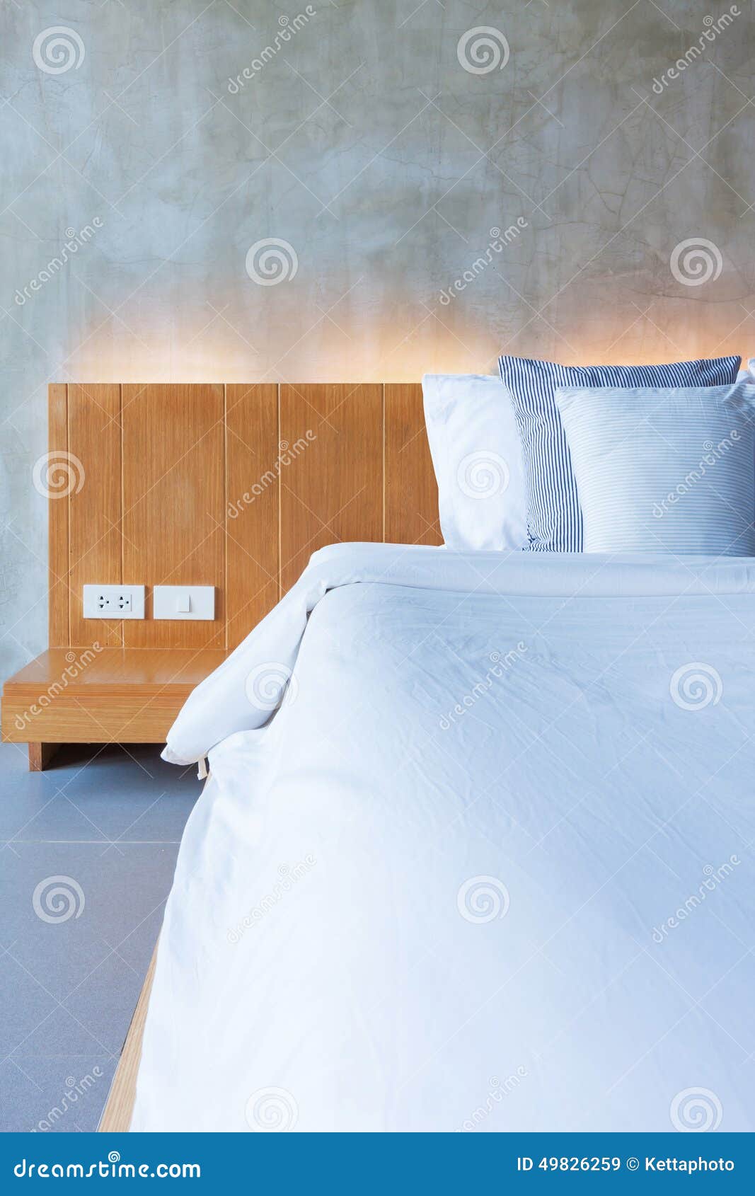 Cement Interior Style in Bedroom Stock Image - Image of concept ...