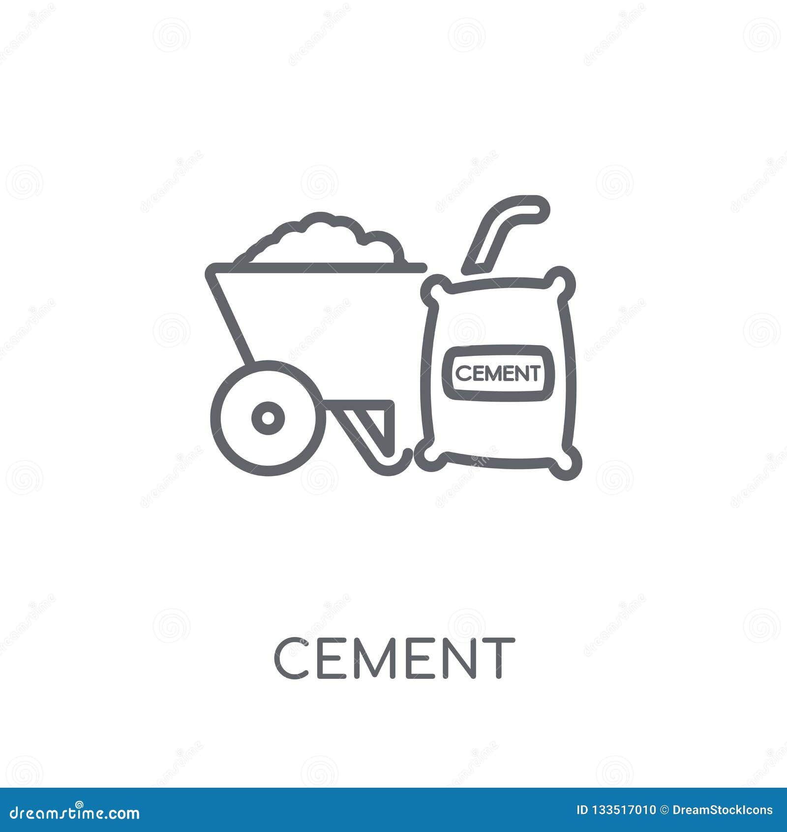 Cement Linear Icon. Modern Outline Cement Logo Concept on White Stock ...