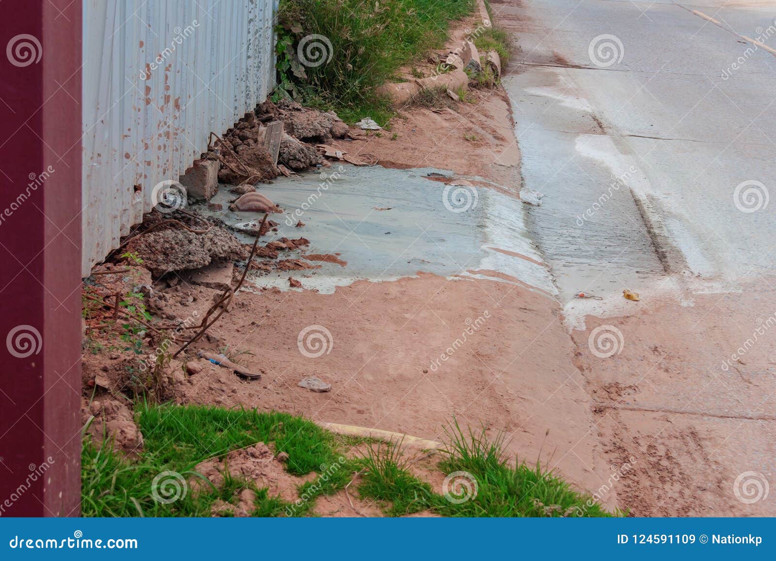 Cement Liquid Flow from Construction Site Stock Image - Image of grunge ...