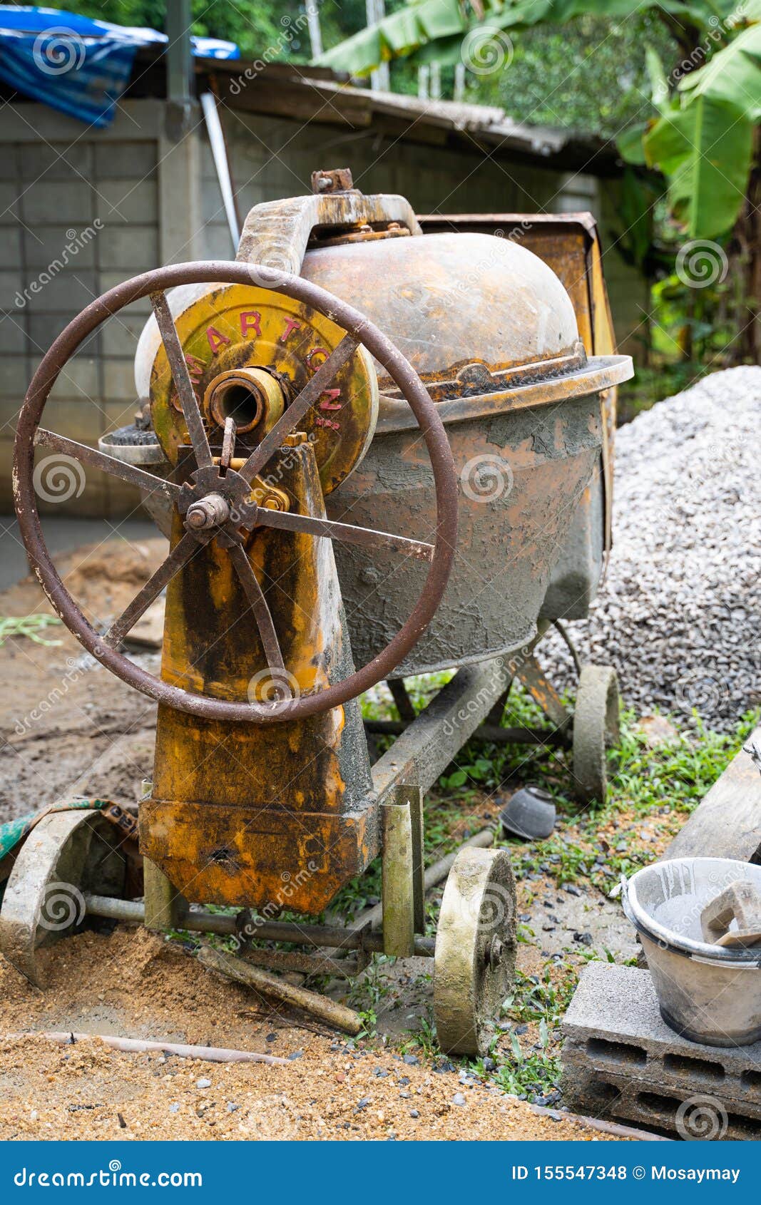 Cement Miling Machine in Construction Site Stock Photo - Image of site ...