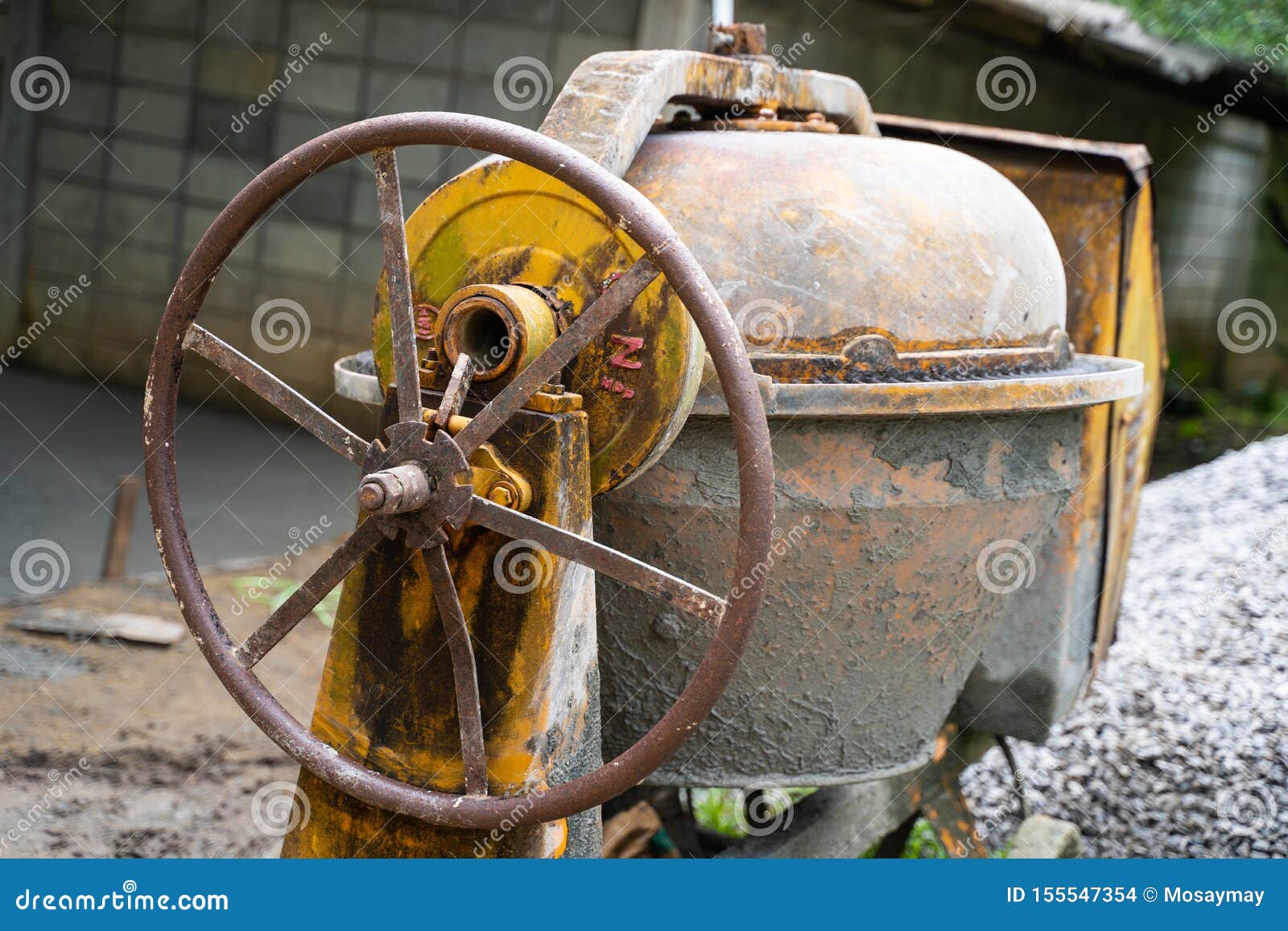 Cement Miling Machine in Construction Site Stock Photo - Image of ...