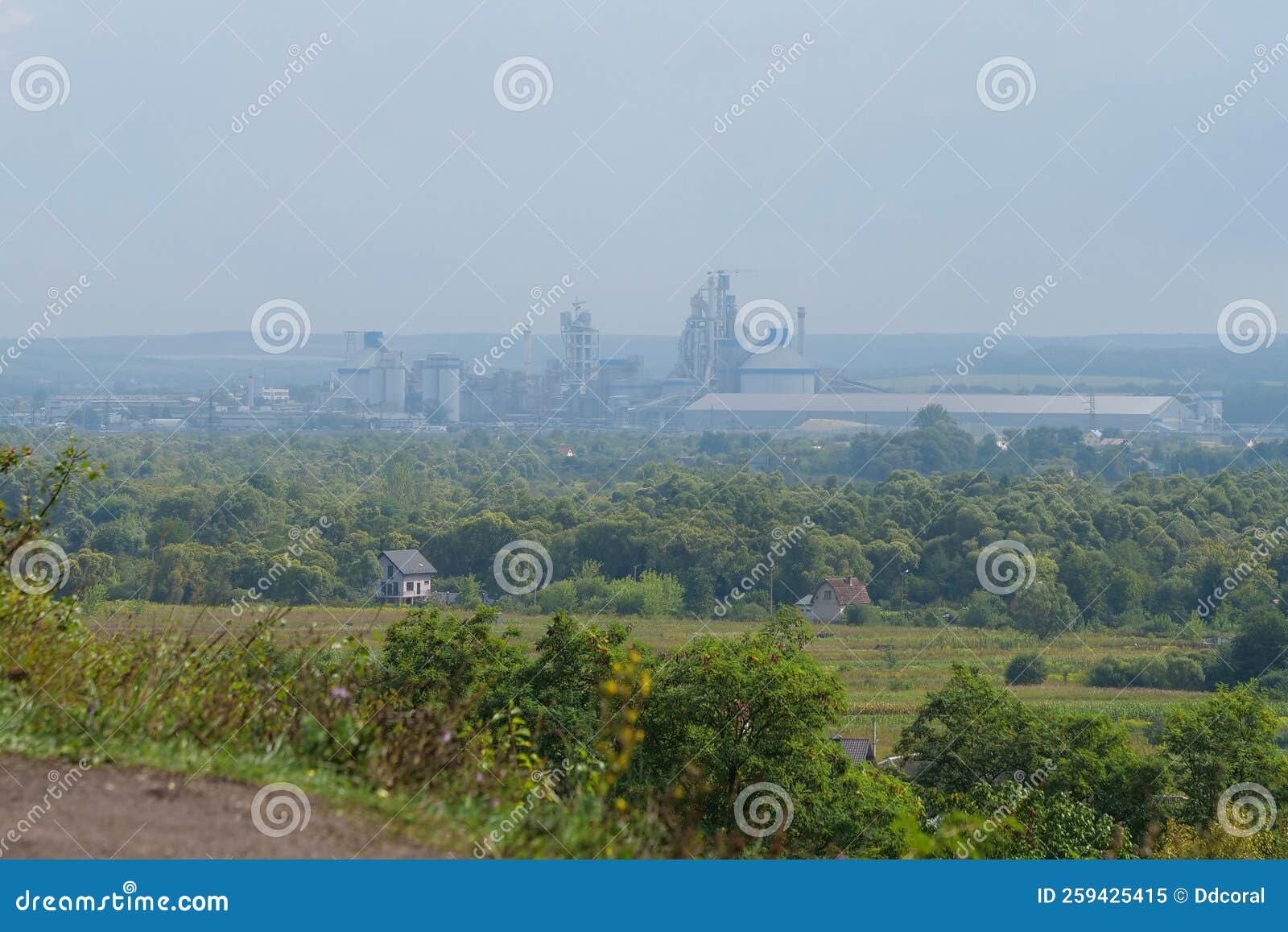 Cement Mill, Big Enterprise, Located in Outside the City Stock Image ...