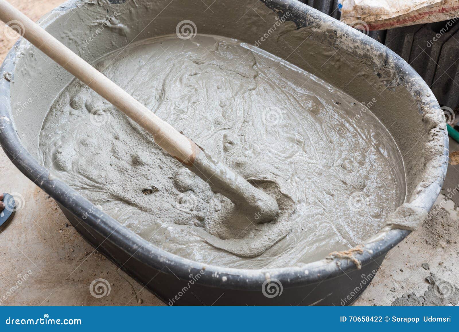 Cement Mix Concrete is Compacted Sand Stock Photo - Image of people ...