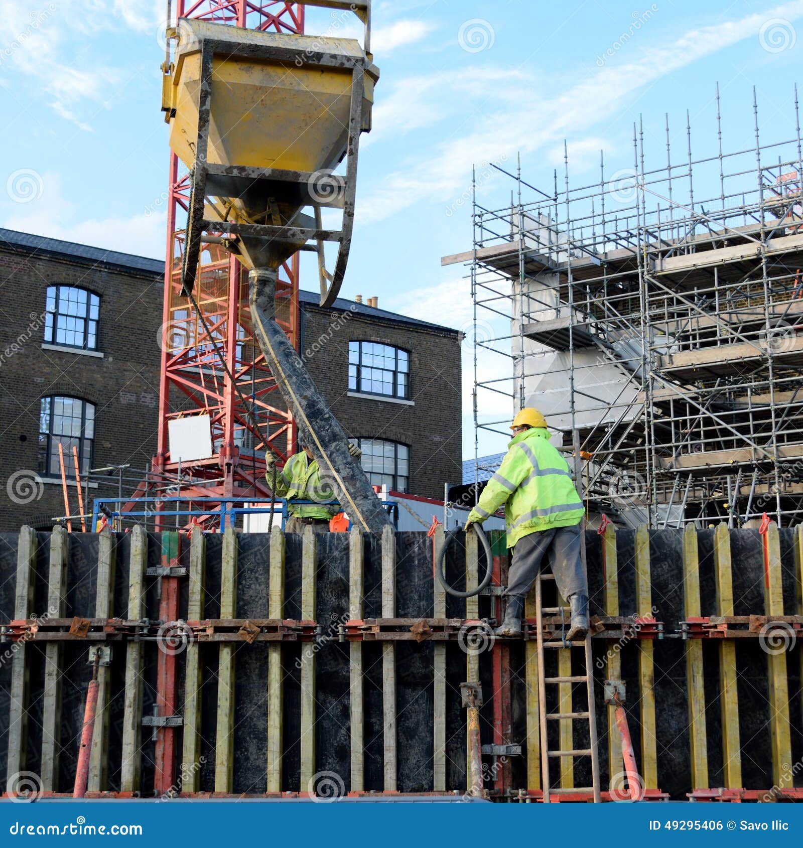 Cement mixer stock photo. Image of building, london, platform - 49295406