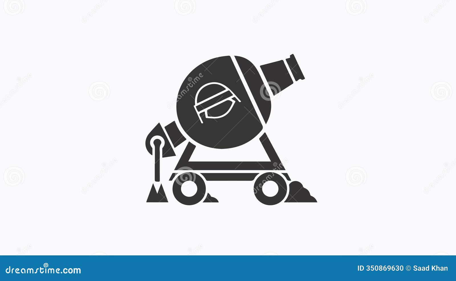 Cement Mixer Construction Icon for Building Services and Infrastructure ...