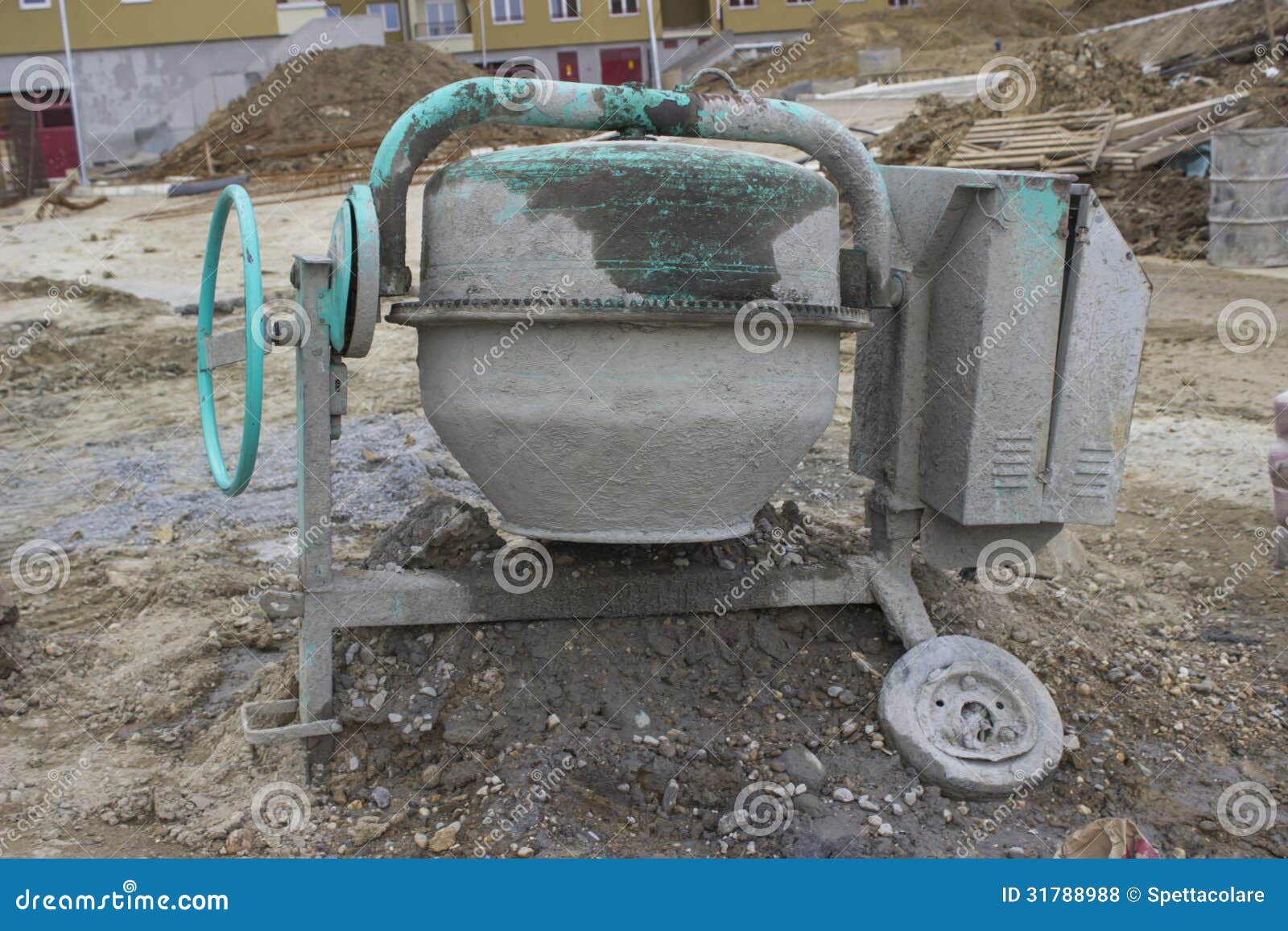 Cement mixer machine stock photo. Image of iron, machinery - 31788988