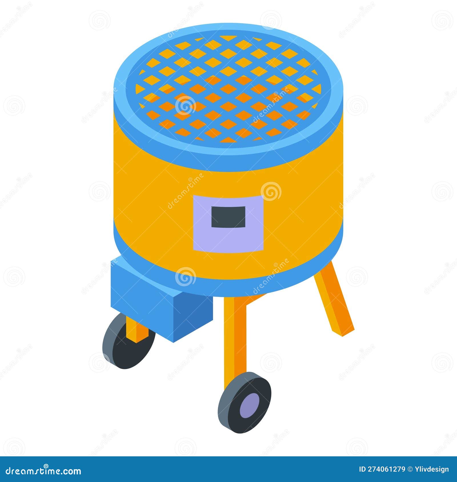 Cement Mixer Machine Icon Isometric Vector. Concrete Industry Stock ...