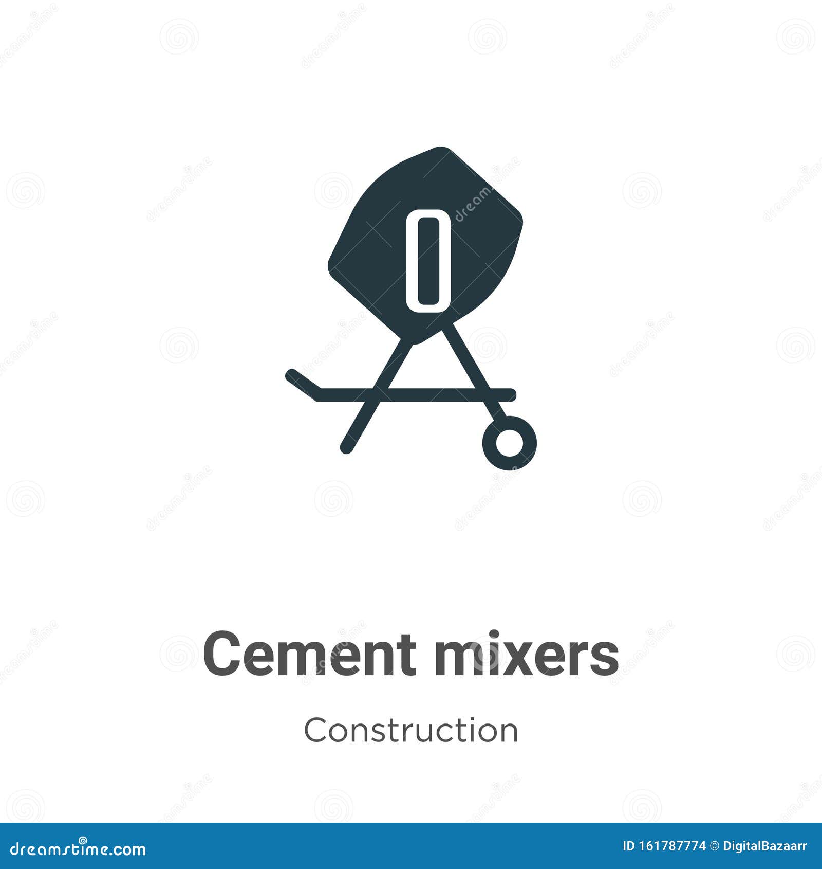Cement Mixers Vector Icon on White Background. Flat Vector Cement Mixers Icon Symbol Sign from ...