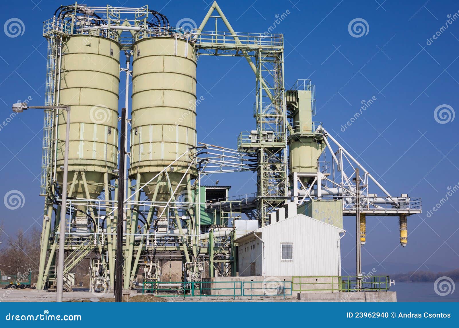 Cement mixing plant stock photo. Image of river, mixing - 23962940