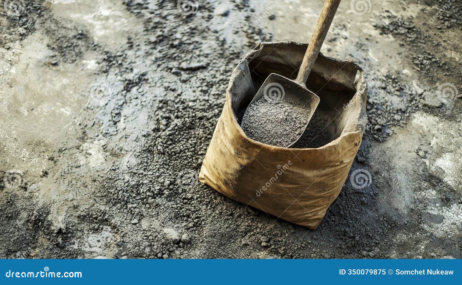 Cement Mixing Processconstruction Site Material Handling Rough Surface ...