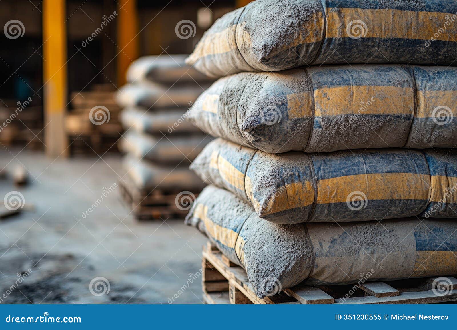Cement or Mortar Bags are Stacked and Ready for Building Construction ...